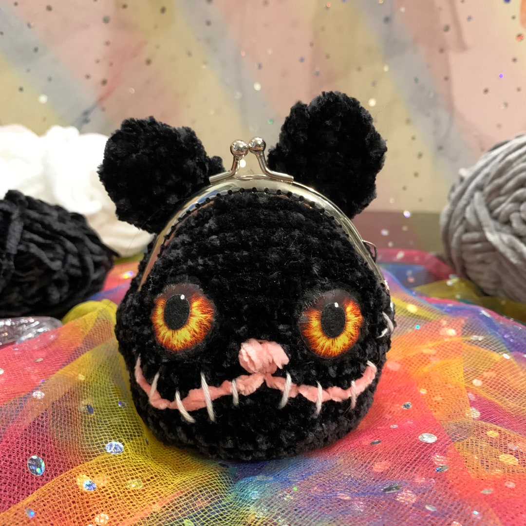 Black Grumpy Voodoo Cat Crochet Coin Purse Halloween Fantasy - Etsy