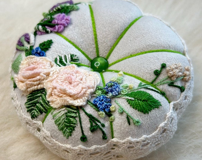 Embroidered Pincushion Made by Velvet Fabric, Washable and Durable ...