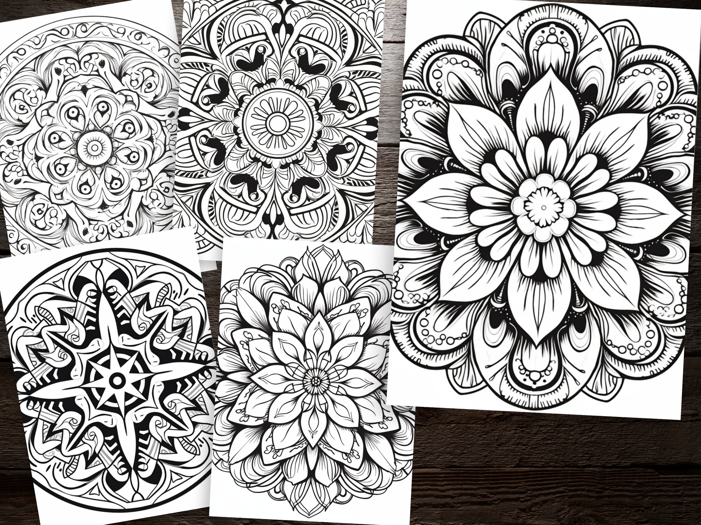 50 Mandala Coloring Book Pages for Adult, PDF Format, Instant Download ...