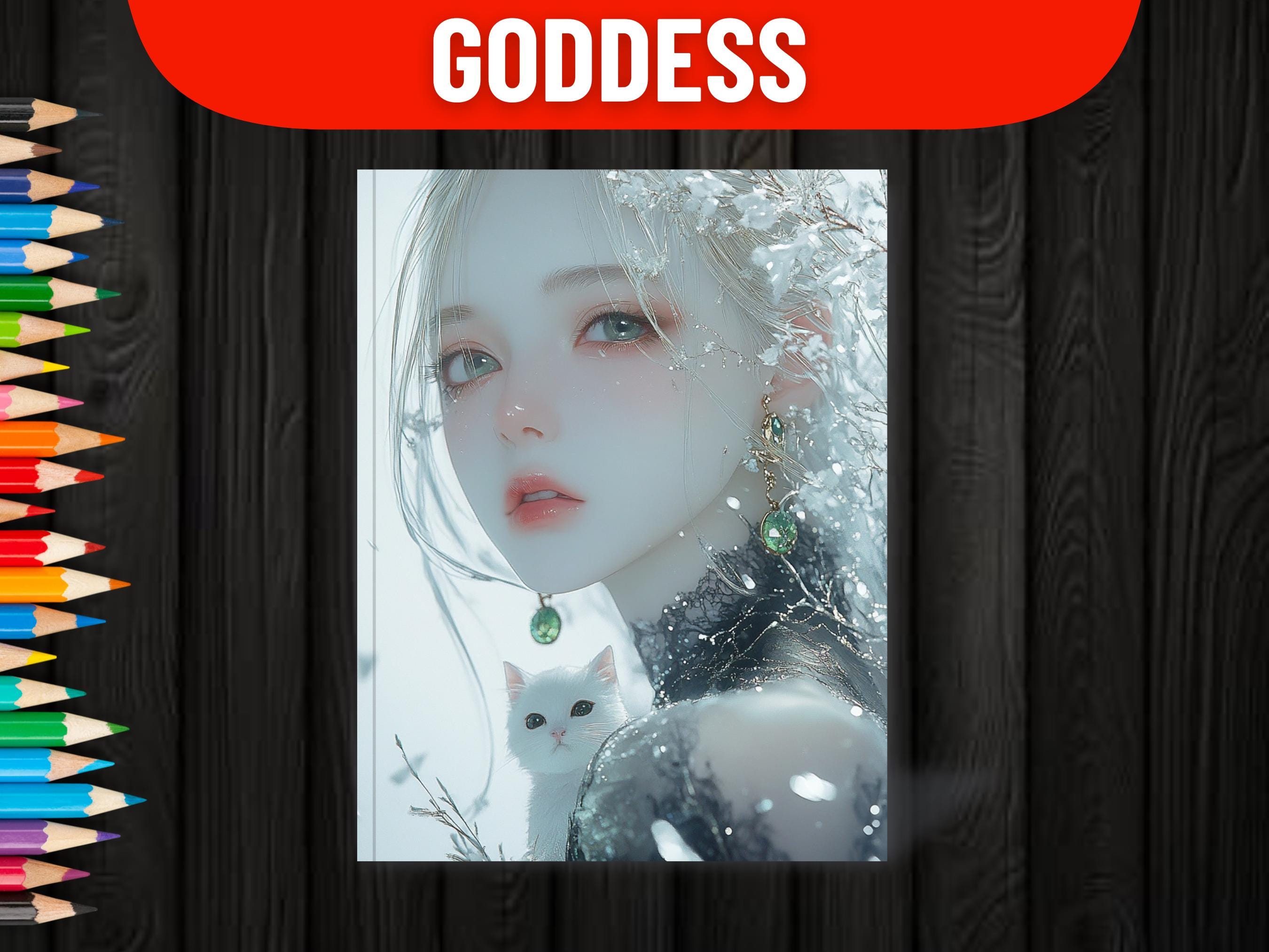 23 Enchanted Goddess & Familiar Coloring Book Pages, PDF Format ...