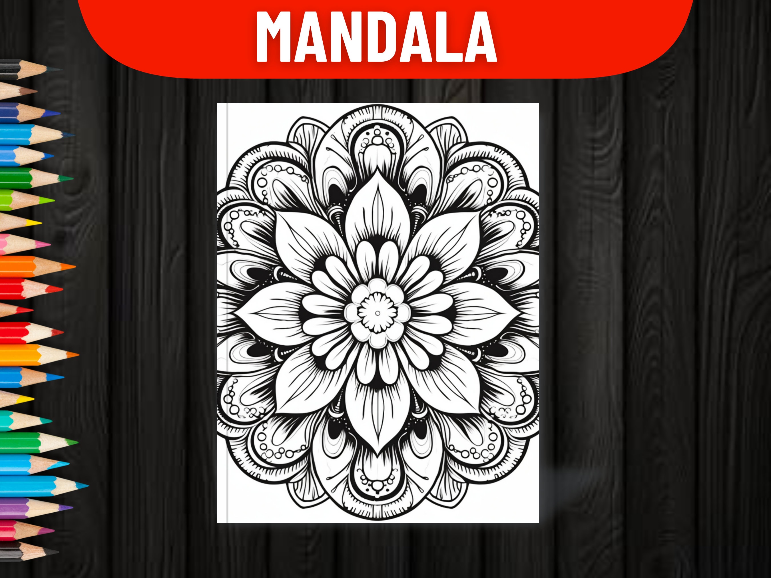 50 Mandala Coloring Book Pages for Adult, PDF Format, Instant Download ...
