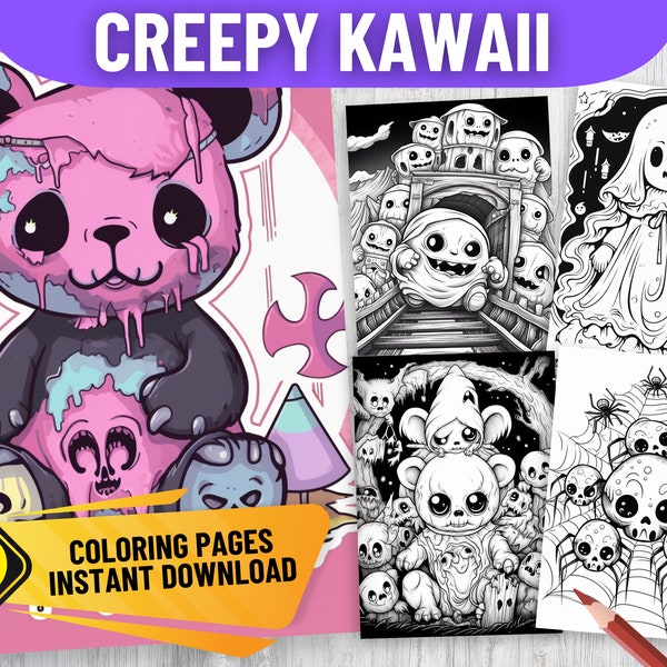 Creepy Cute Coloring Book - Etsy