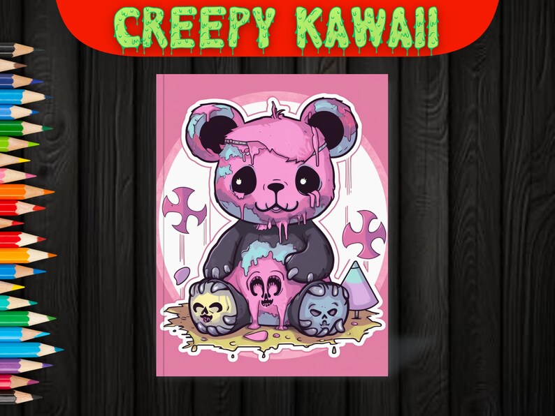 50 CREEPY KAWAII Coloring Book Pages PDF Format Instant - Etsy