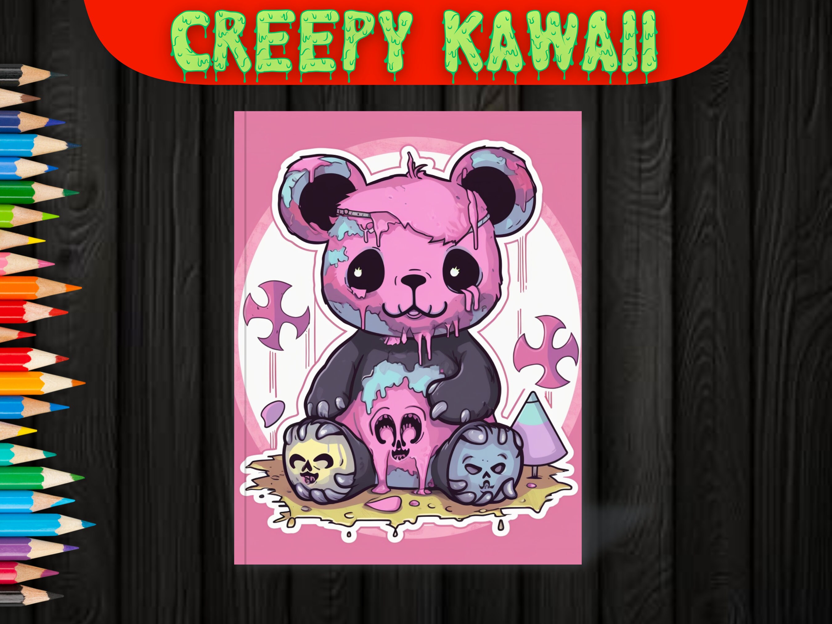 50 CREEPY KAWAII Coloring Book Pages PDF Format Instant Download ...