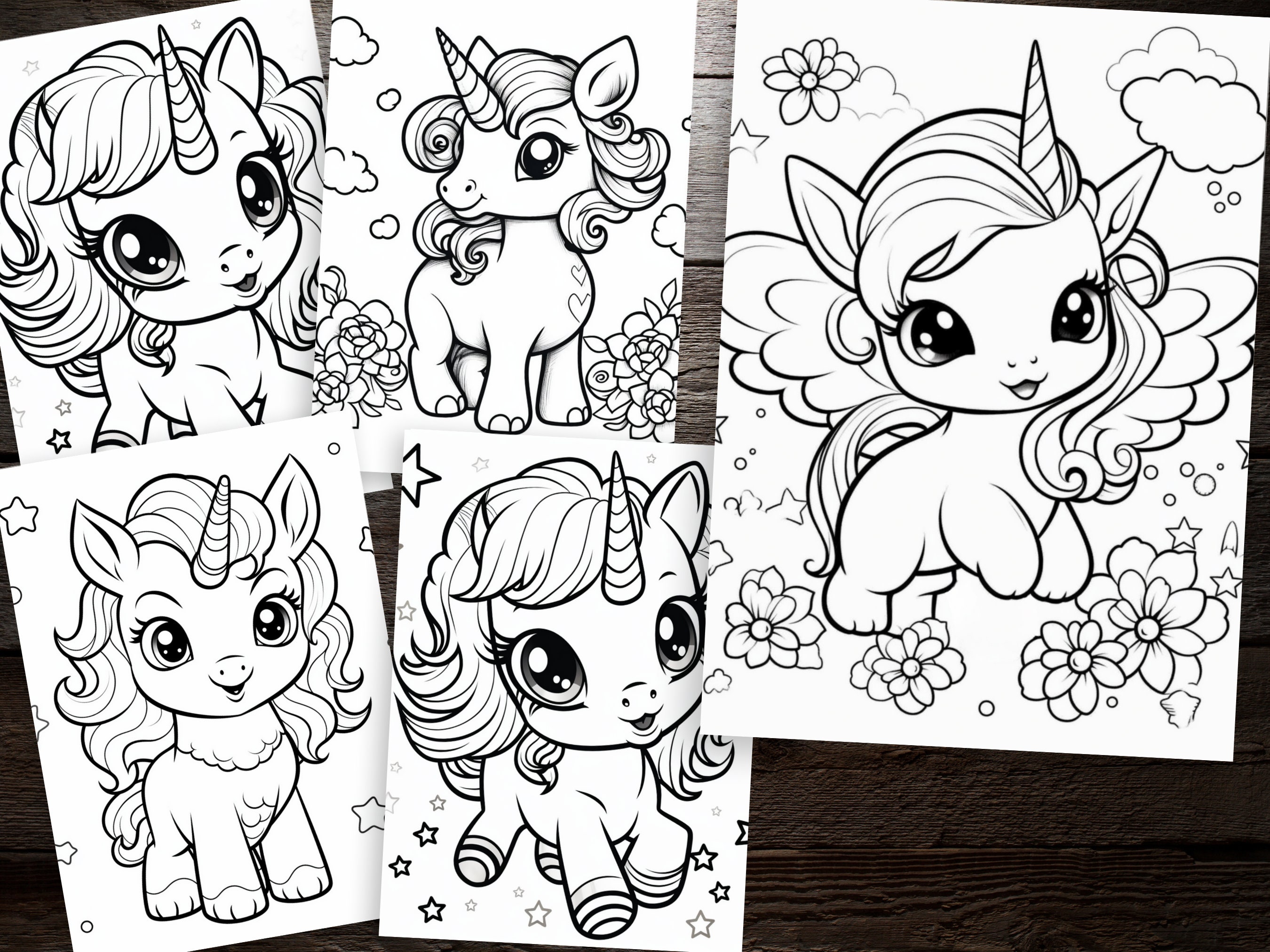 50 Cute Unicorn Coloring Book Pages | PDF Format | Instant Download ...