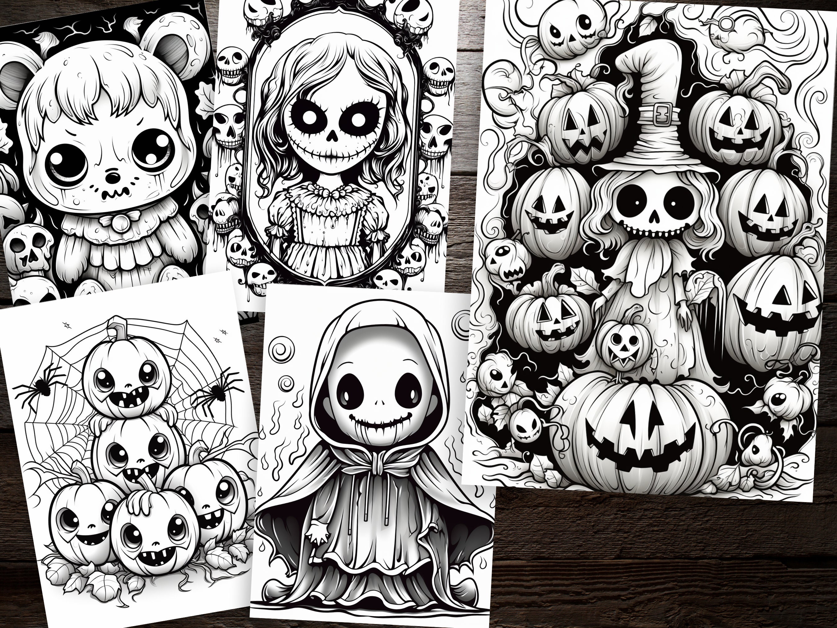 50 CREEPY KAWAII Coloring Book Pages PDF Format Instant Download ...