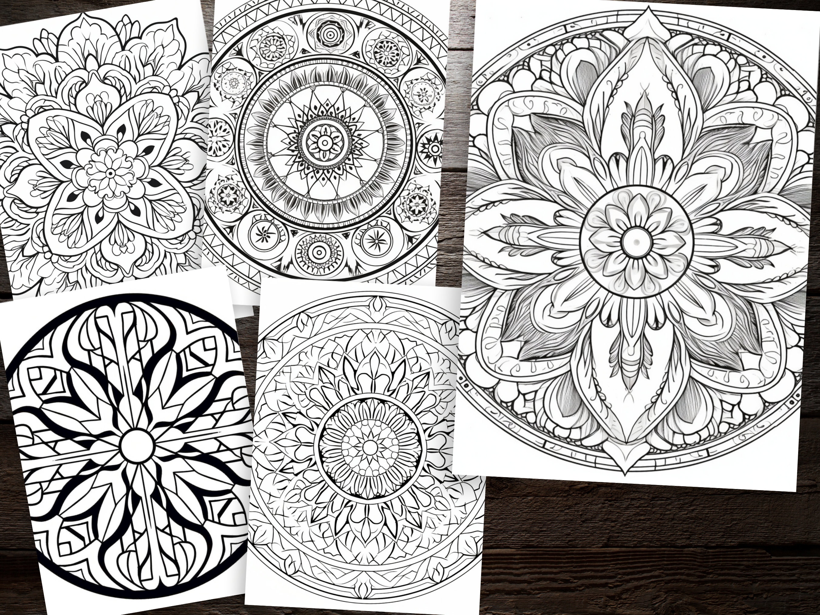 50 Mandala Coloring Book Pages for Adult PDF Format Instant - Etsy