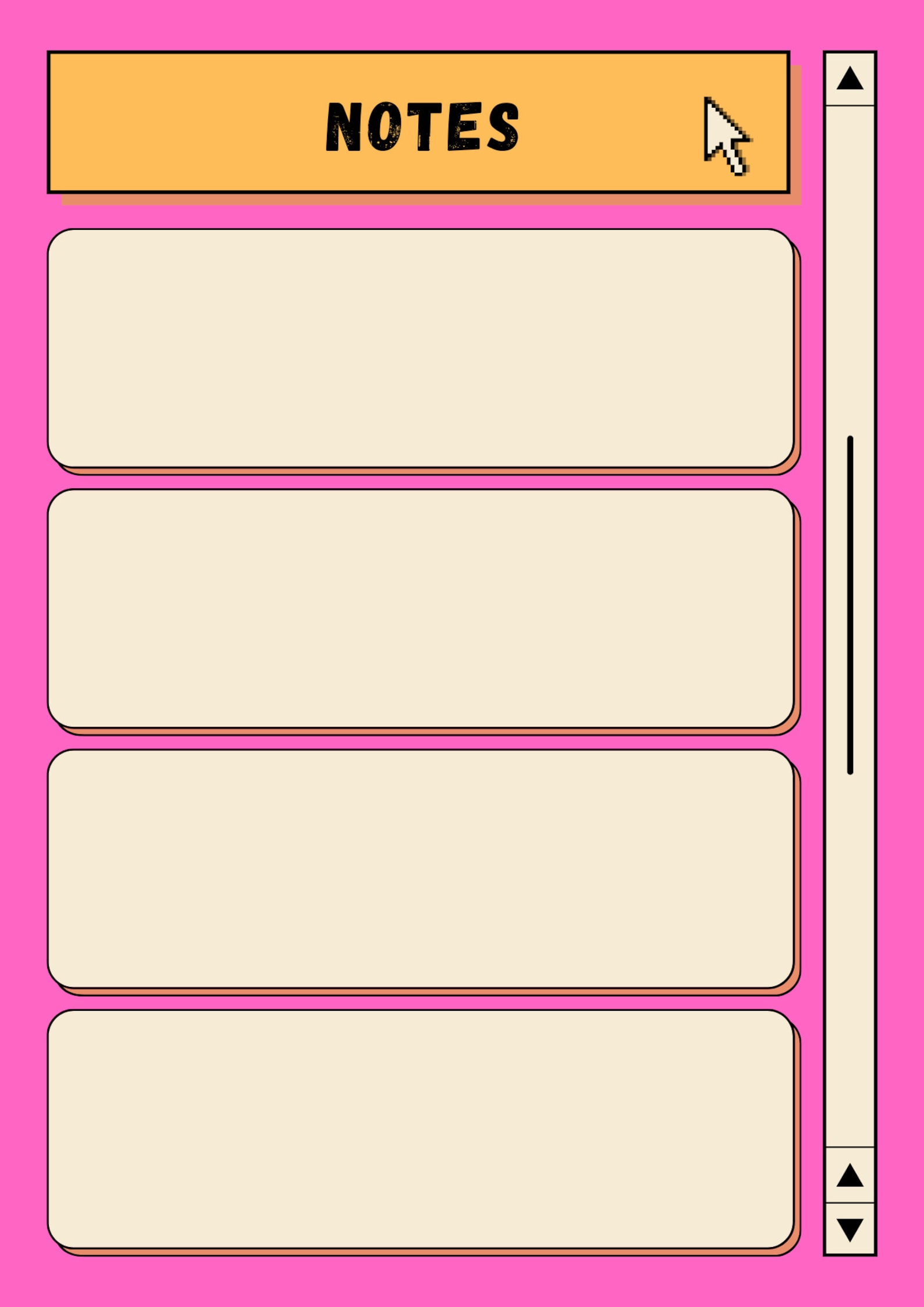 Elegant Colorful Notes Paper Template - Etsy