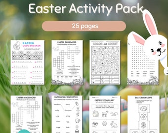 Easter Activity Pack Printable, Kids Easter Games, Easter Word Search ...