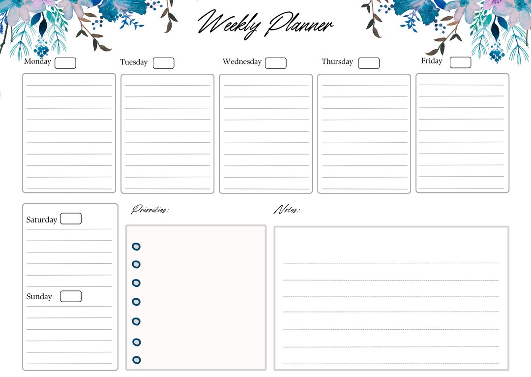 Weekly Planner Printable to Do List - Etsy