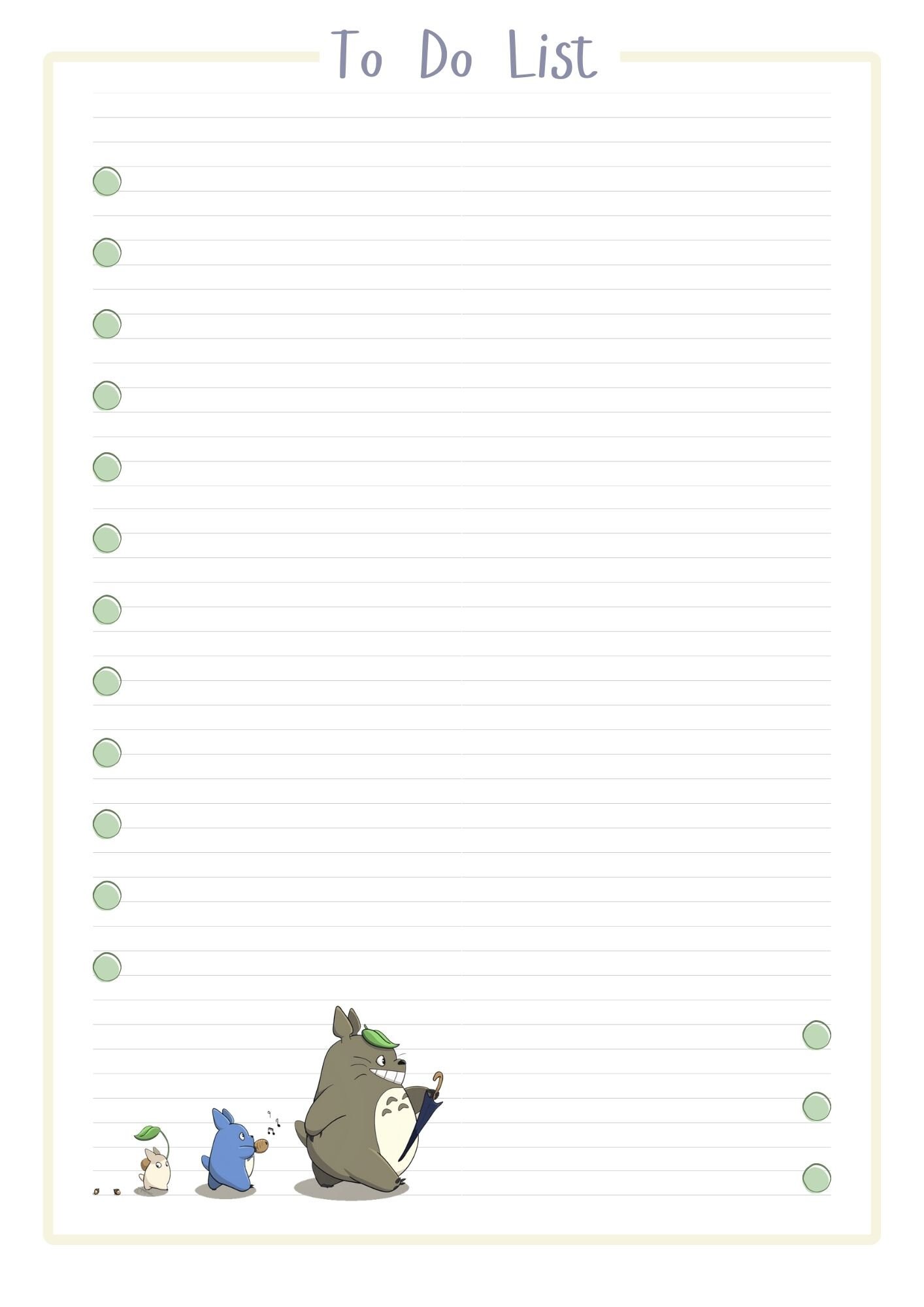Totoro Daily Planner to Do List, Daily Schedule, Digital Daily Planner ...