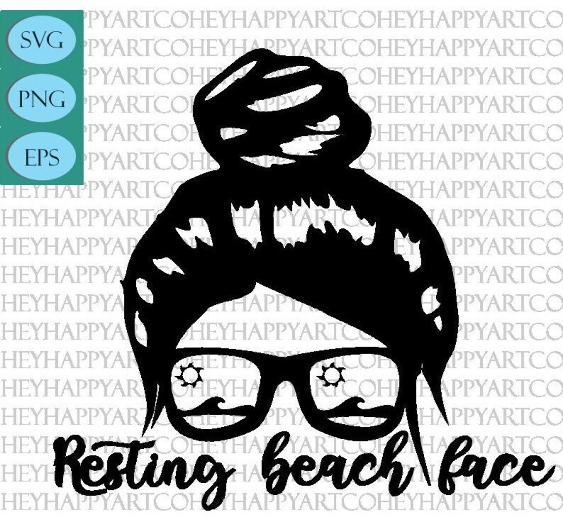 Resting Beach Face Svg, RBF Svg, Beach Svg, Summer Svg, Sunglasses and ...