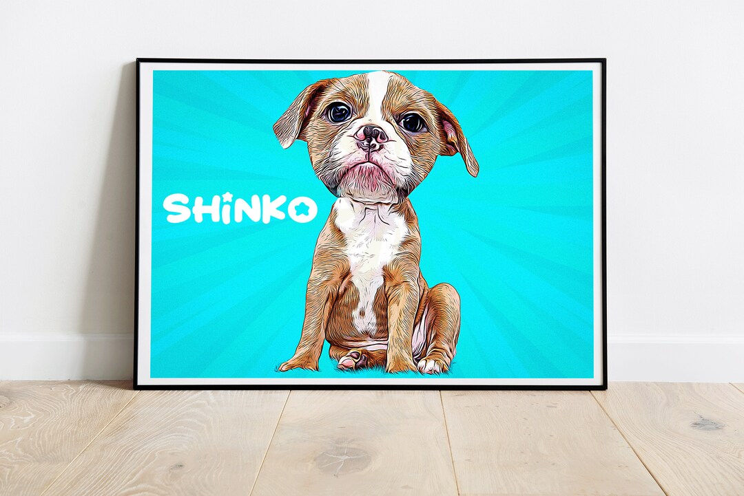Completely Customizable Cartoon Poster - Portrait of Dog or People ...
