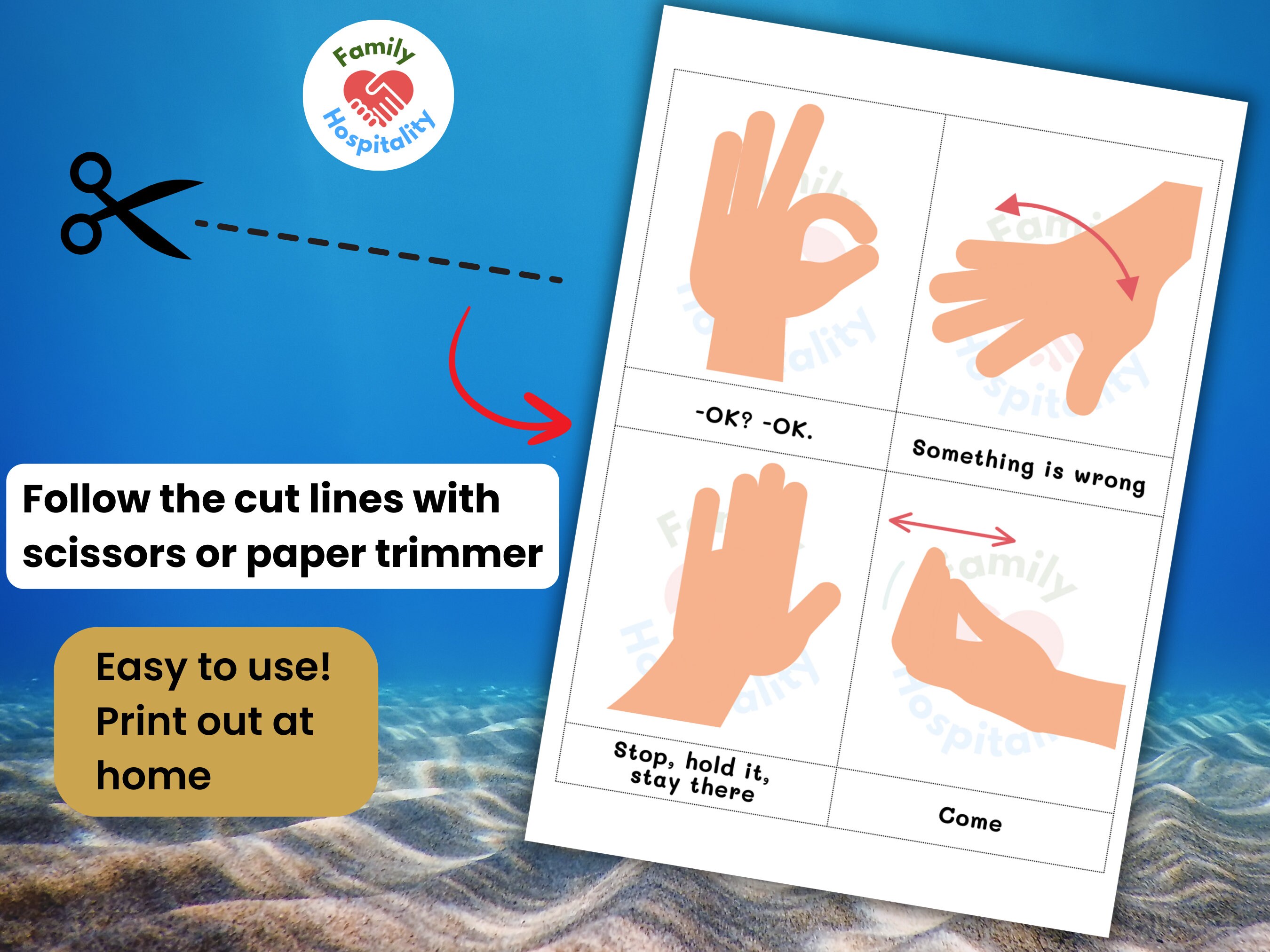 Dive Hand Signals Bundle Flashcards Printable Dive Sign Cards Dive ...