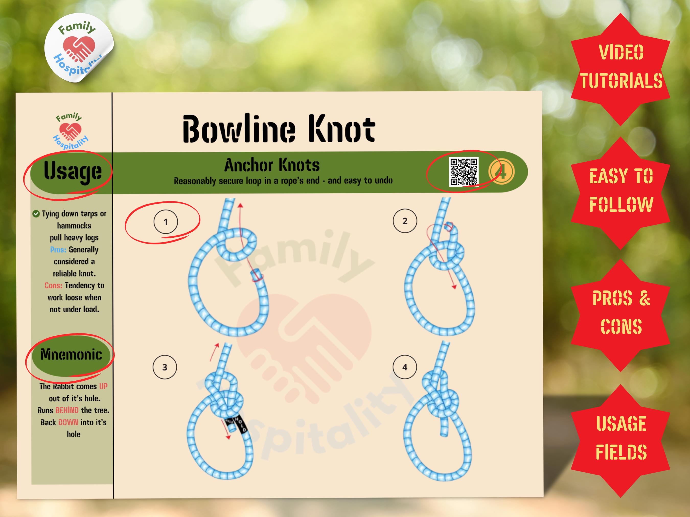 Camp Knot Bundle Flashcards Printable Scout Knot Video Tutorial Useful ...