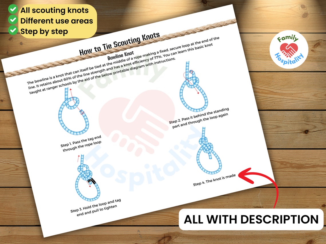 Camp Knot Bundle Flashcards Printable Scout Knot Cards Most Useful ...