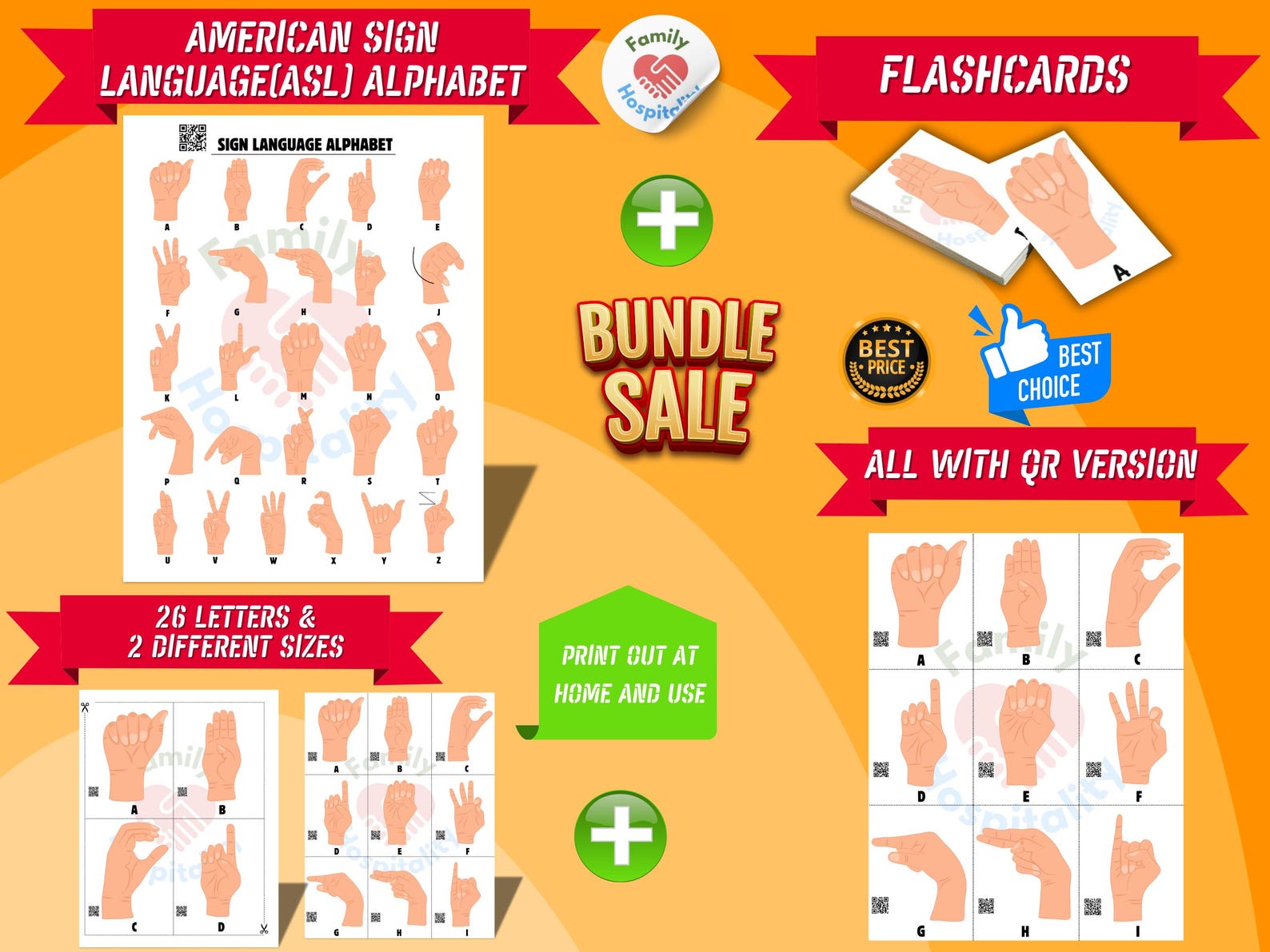 Asl Alphabet Bundle Flashcards Printable Sign Language Alphabet Cards ...