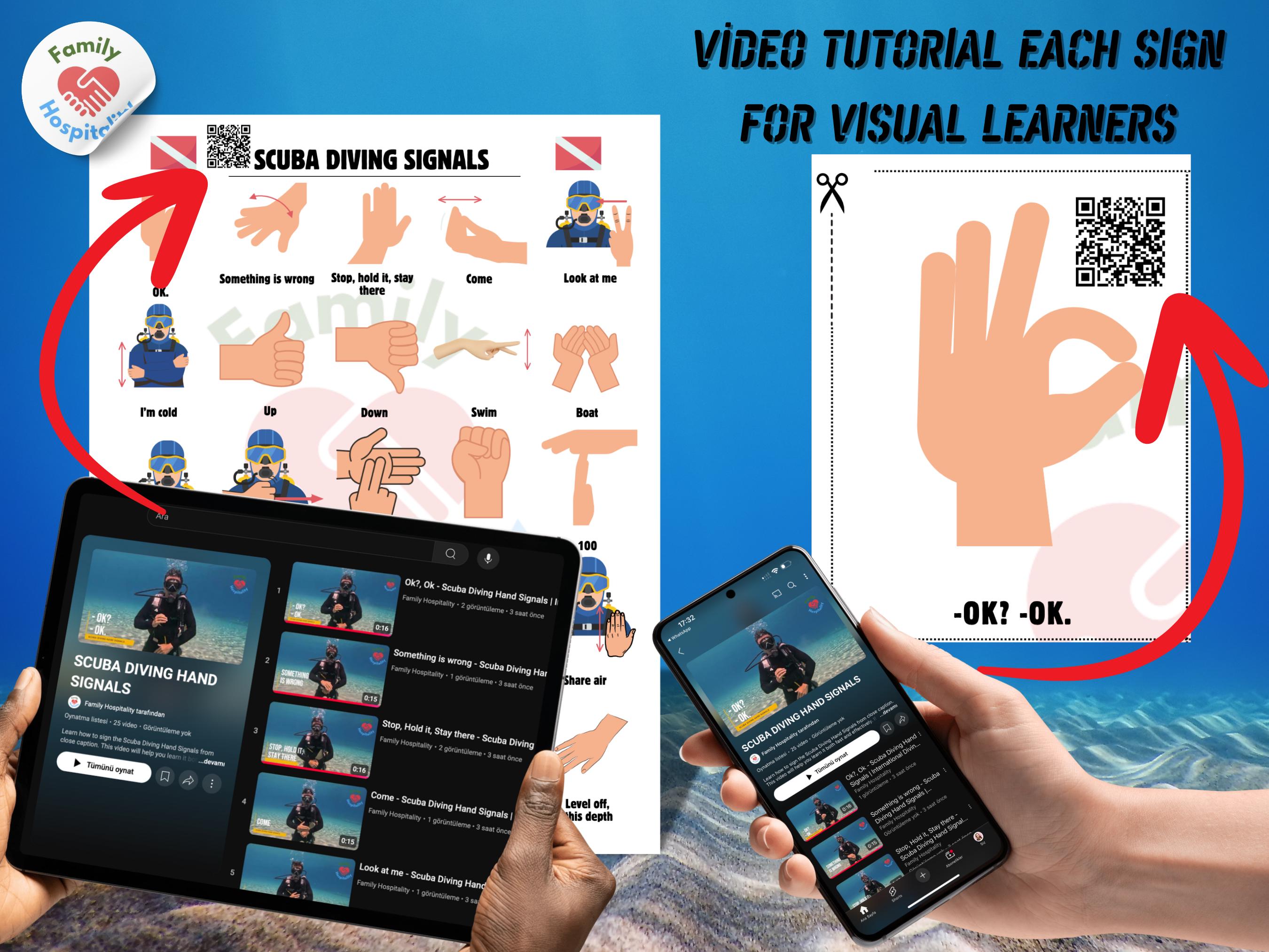 Dive Hand Signals Bundle Flashcards Printable Dive Signals Video ...