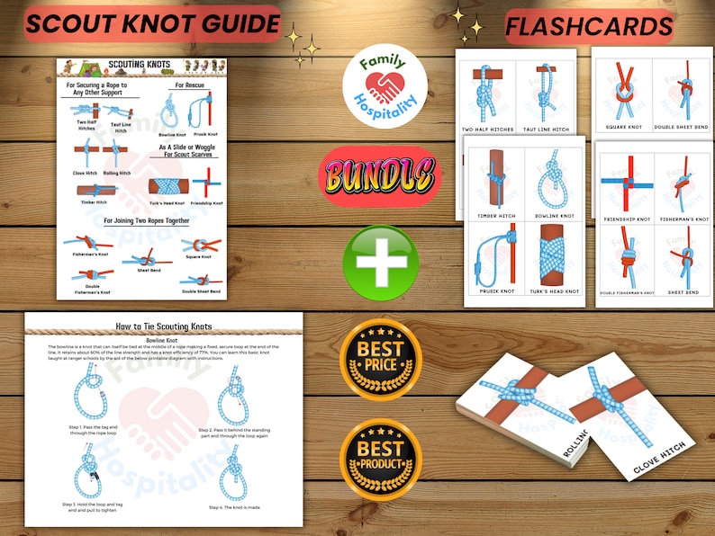 Camp Knot Bundle Flashcards Printable Scout Knot Cards Most Useful ...