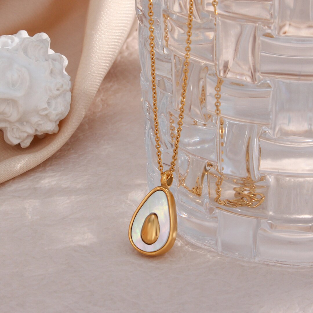 Avocado Pendant Golden Avocado Necklace Fruit Necklace - Etsy