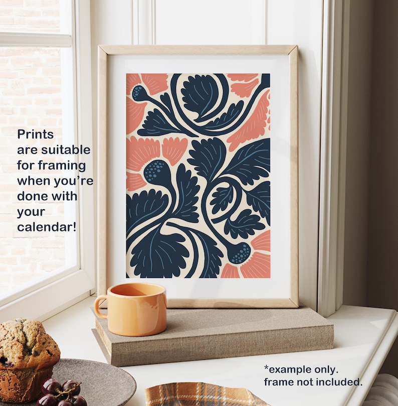 2026 Retro Flowers Wall Calendar, Beautiful Botanical Design, Yearly ...