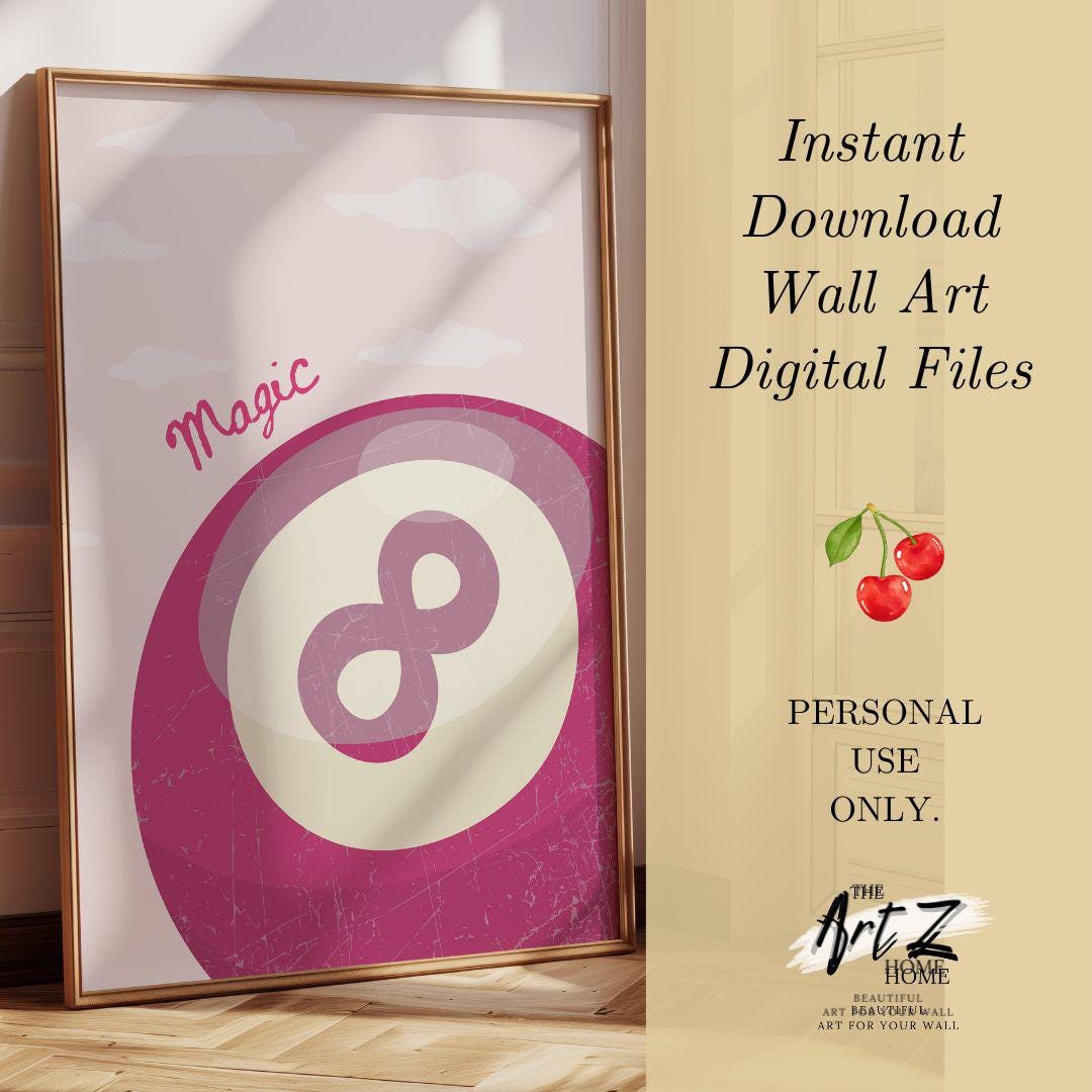 Magic 8 Ball Poster | Digital Download | Crystal Ball | Bedroom Dorm ...