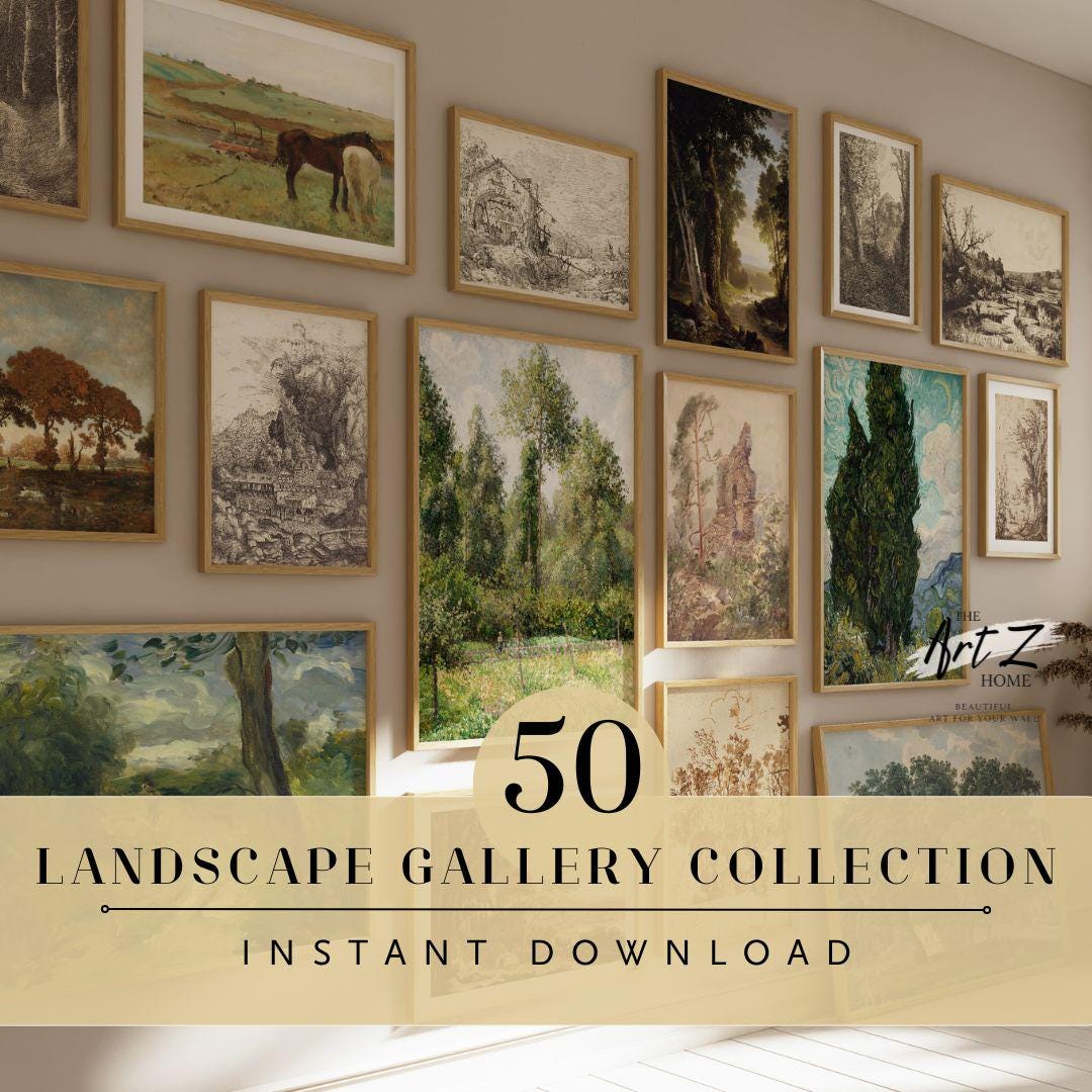 50 French Country Gallery Wall Art Set Vintage Art Print Set, Nature ...