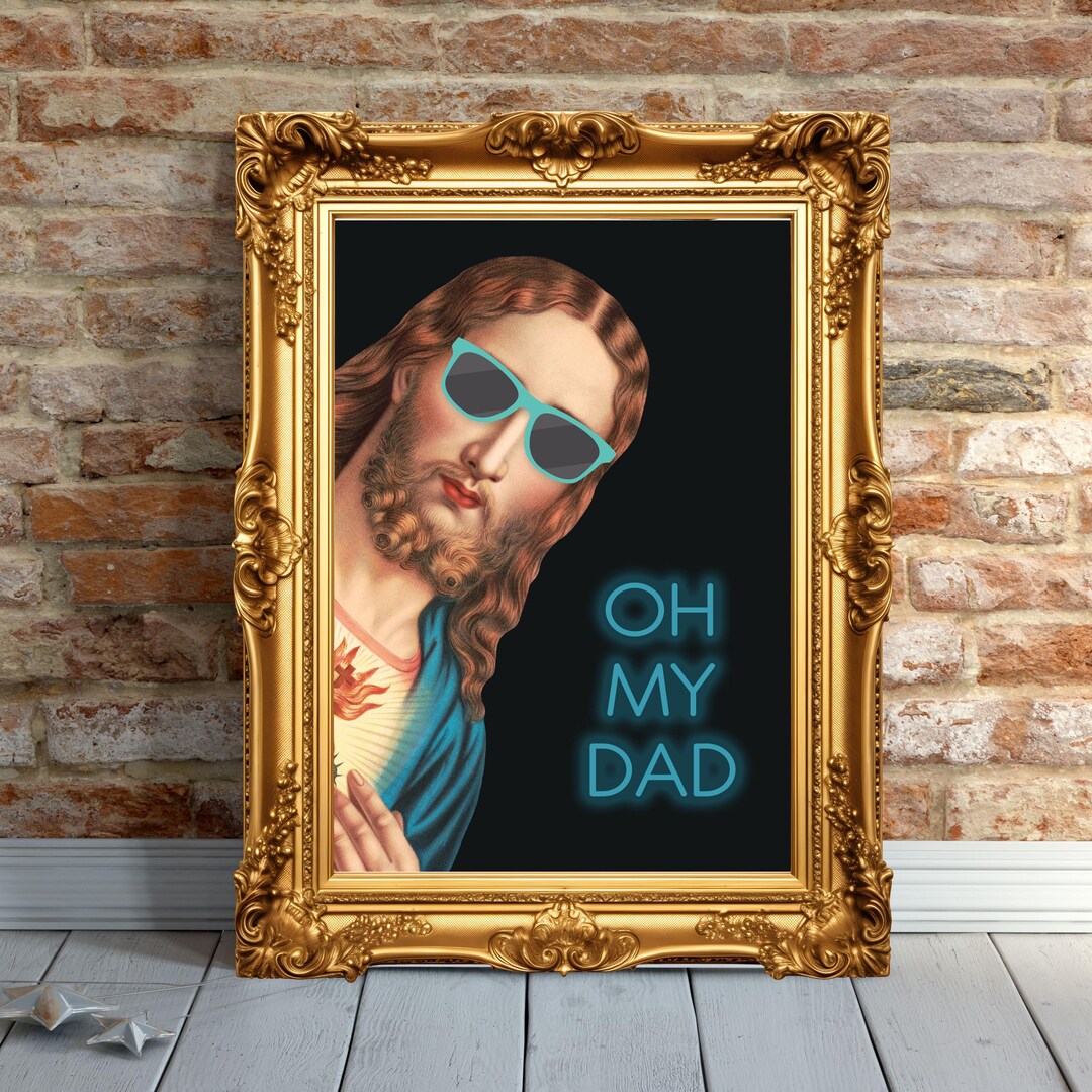 Funny Jesus Art Print: Eclectic Maximalist Decor (giclée) - Etsy