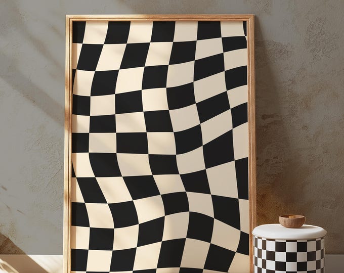 Checkered Wall Art, Modern Art Print, Minimalistic Poster, Abstract ...