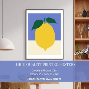 Modern Lemon Poster, Kitchen Wall Art, Fruit Lover Decor, Summer Vibes ...