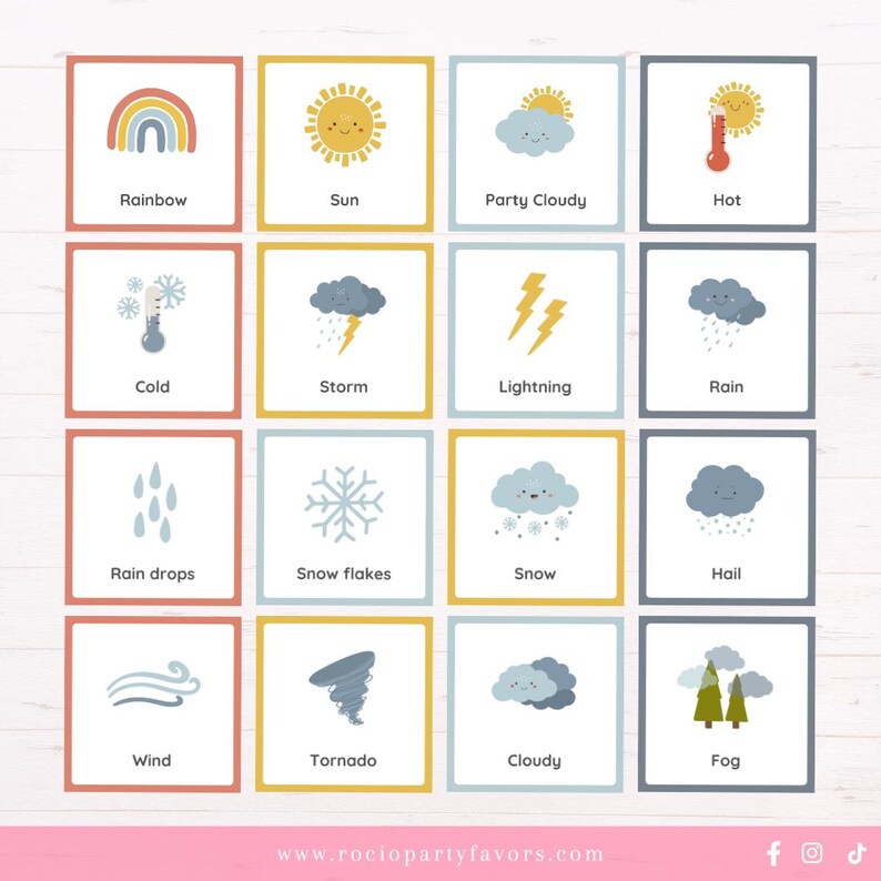 Weather Flashcards, Printable Flashcards, English, Early Childhood ...