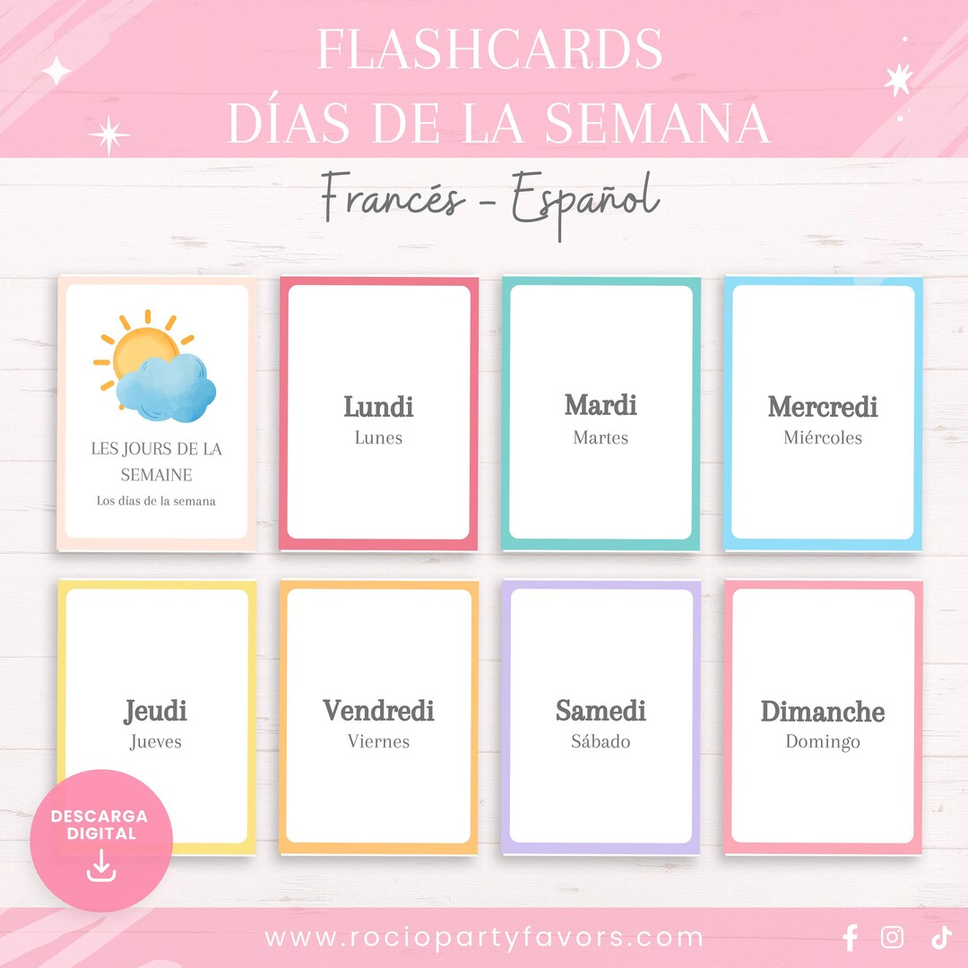 Days of the Week Flashcards, Printable Flashcards, Days of the Week ...