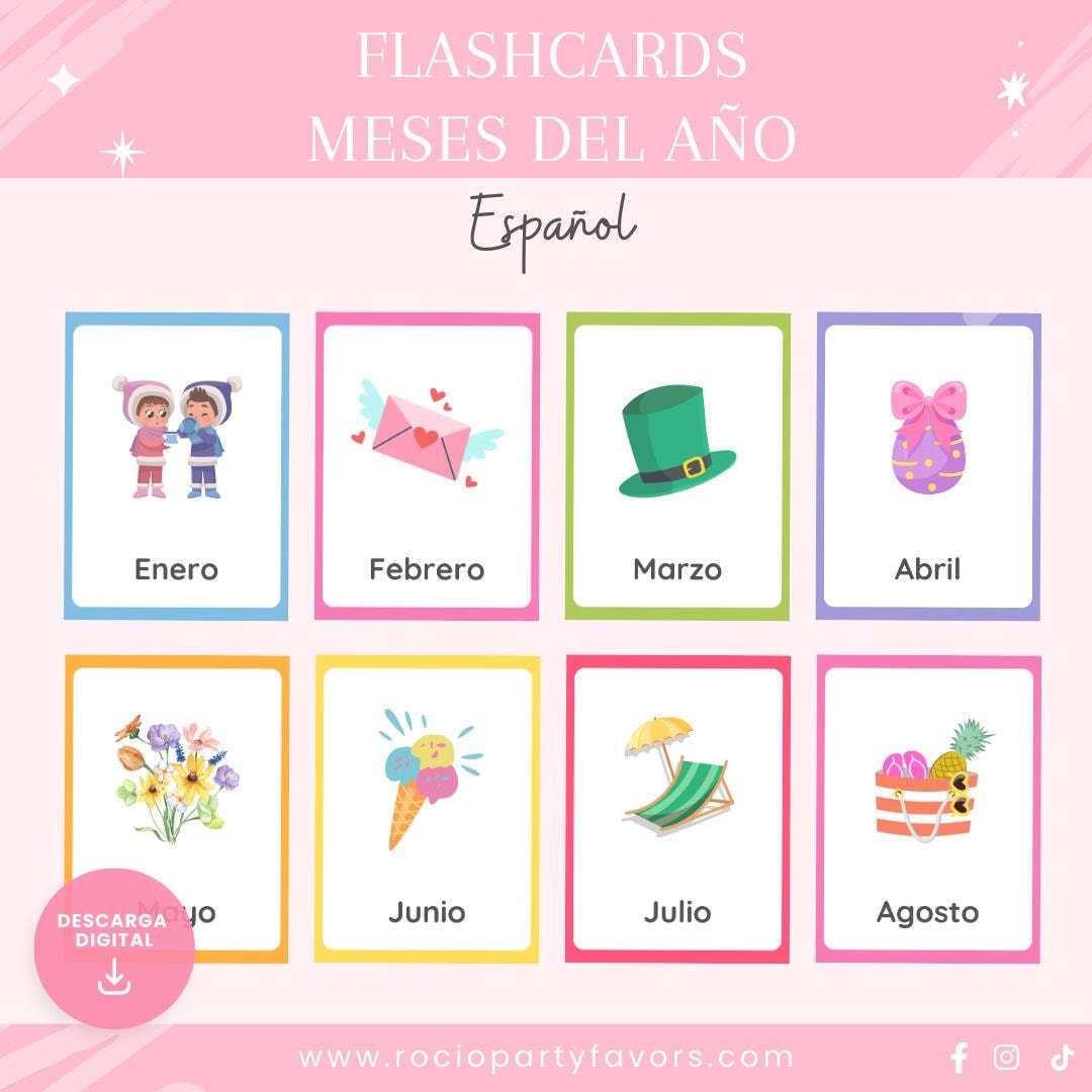 Tarjetas didácticas de los meses del año, actividades didácticas ...