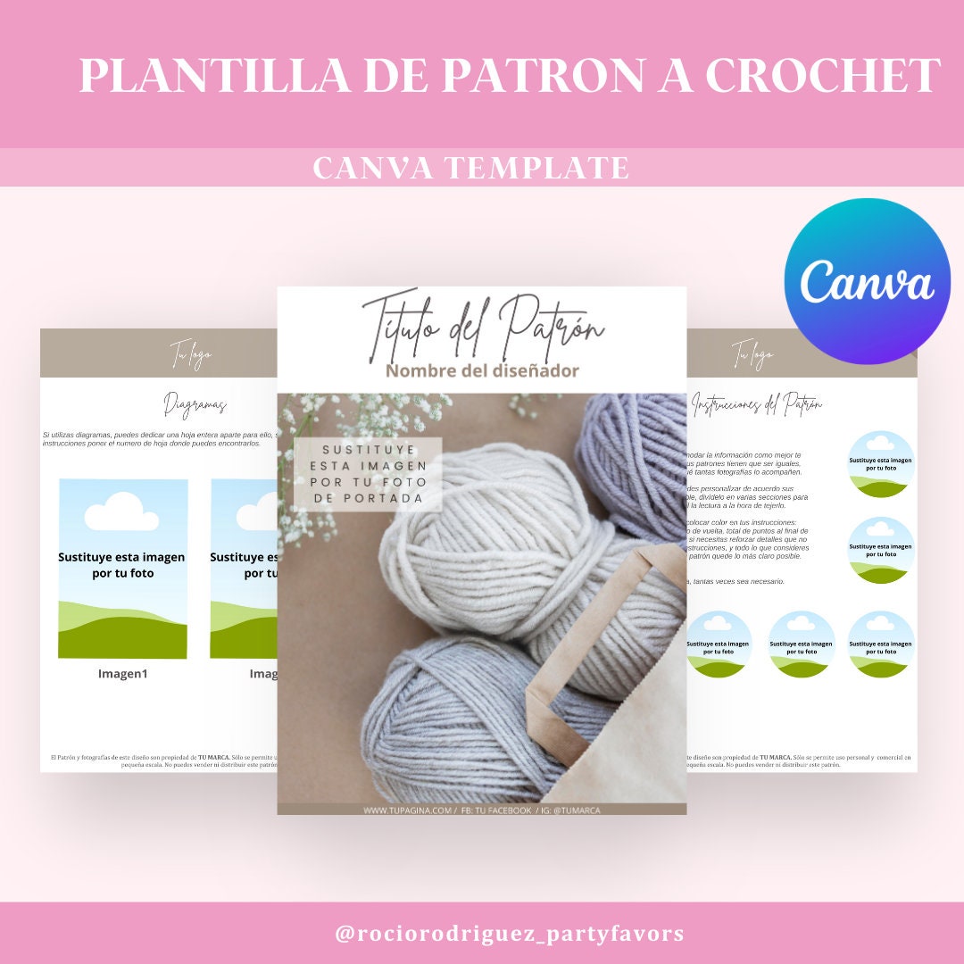 Crochet Pattern Template / Downloadable Canva Template / CANVA Template ...