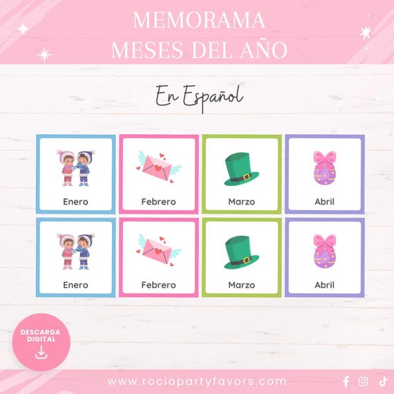 Tarjetas Didácticas Imprimibles De Los Meses Del Año Tarjetas