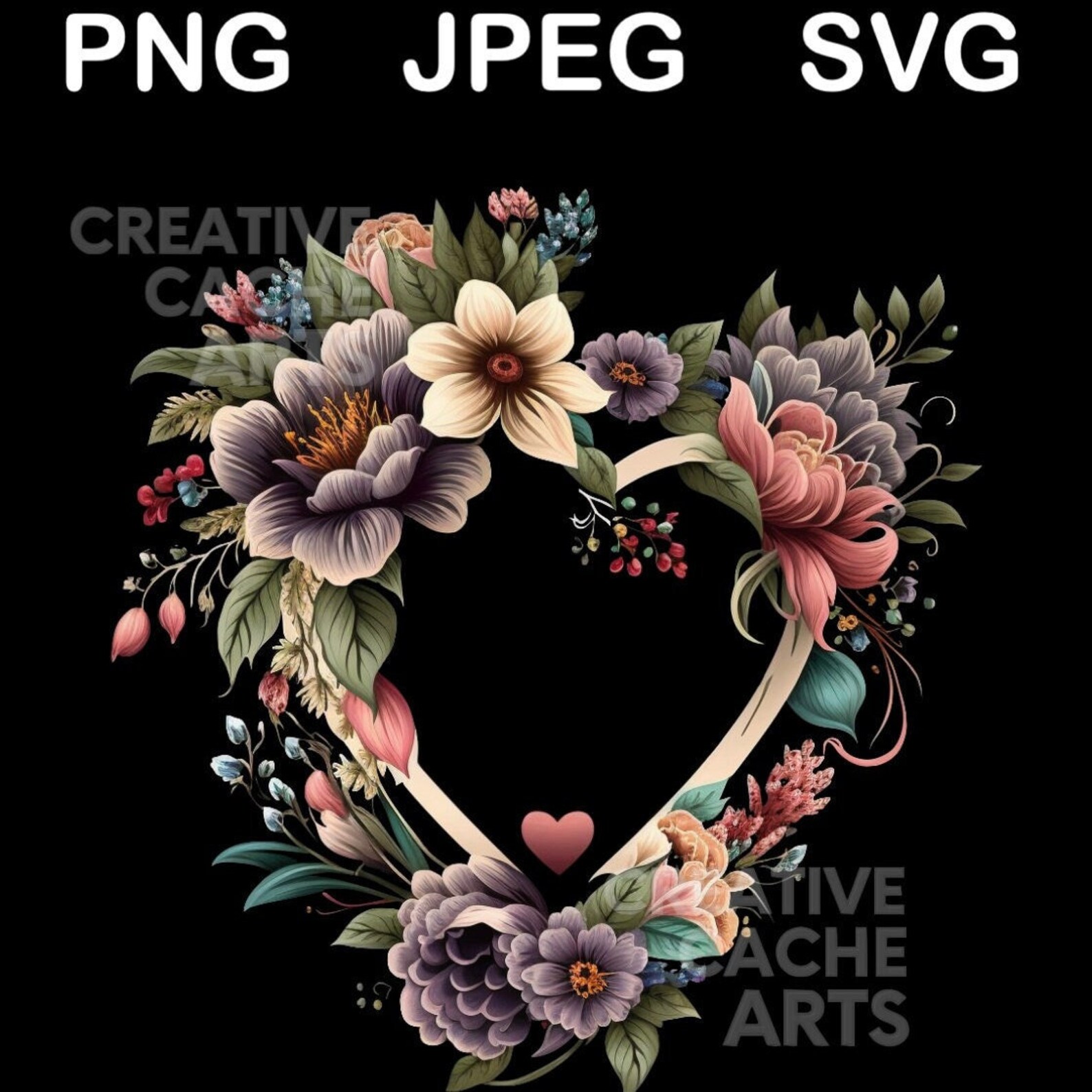 Floral Heart Frame Clipart, Heart Frame SVG Cut File, Heart Frame Png ...