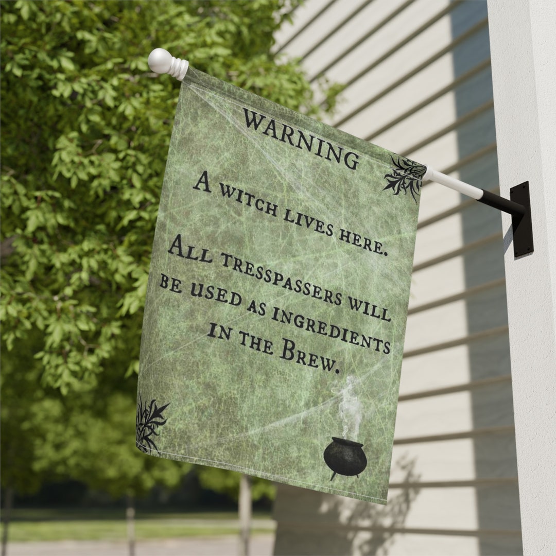 Witch's Warning Garden & House Banner - Etsy