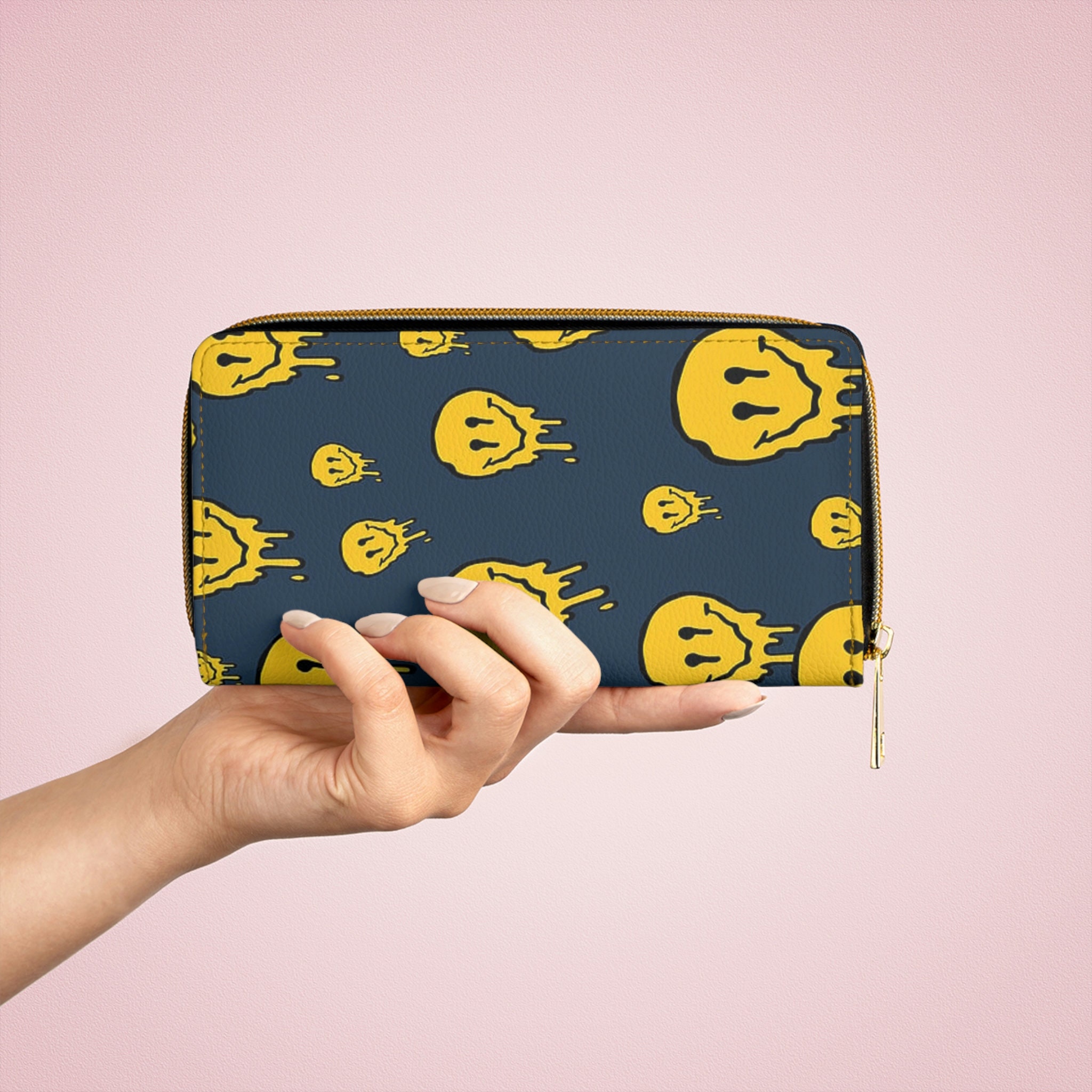 Trippy Hippie Melting Smiley Face Zipper Wallet - Etsy