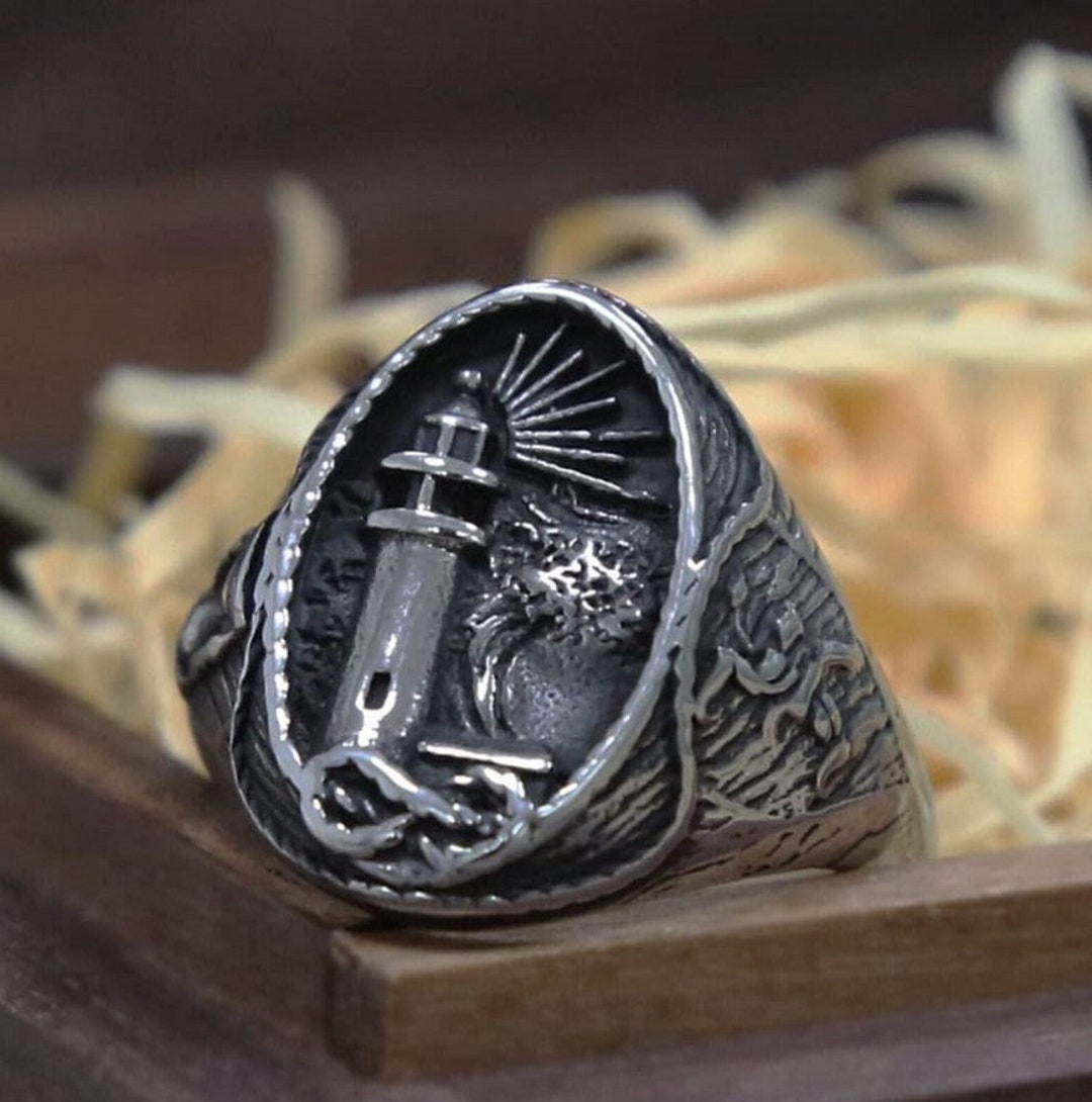 Lighthouse Ring-men Stainless Steel Ring-marine Ring-nautical Ring ...