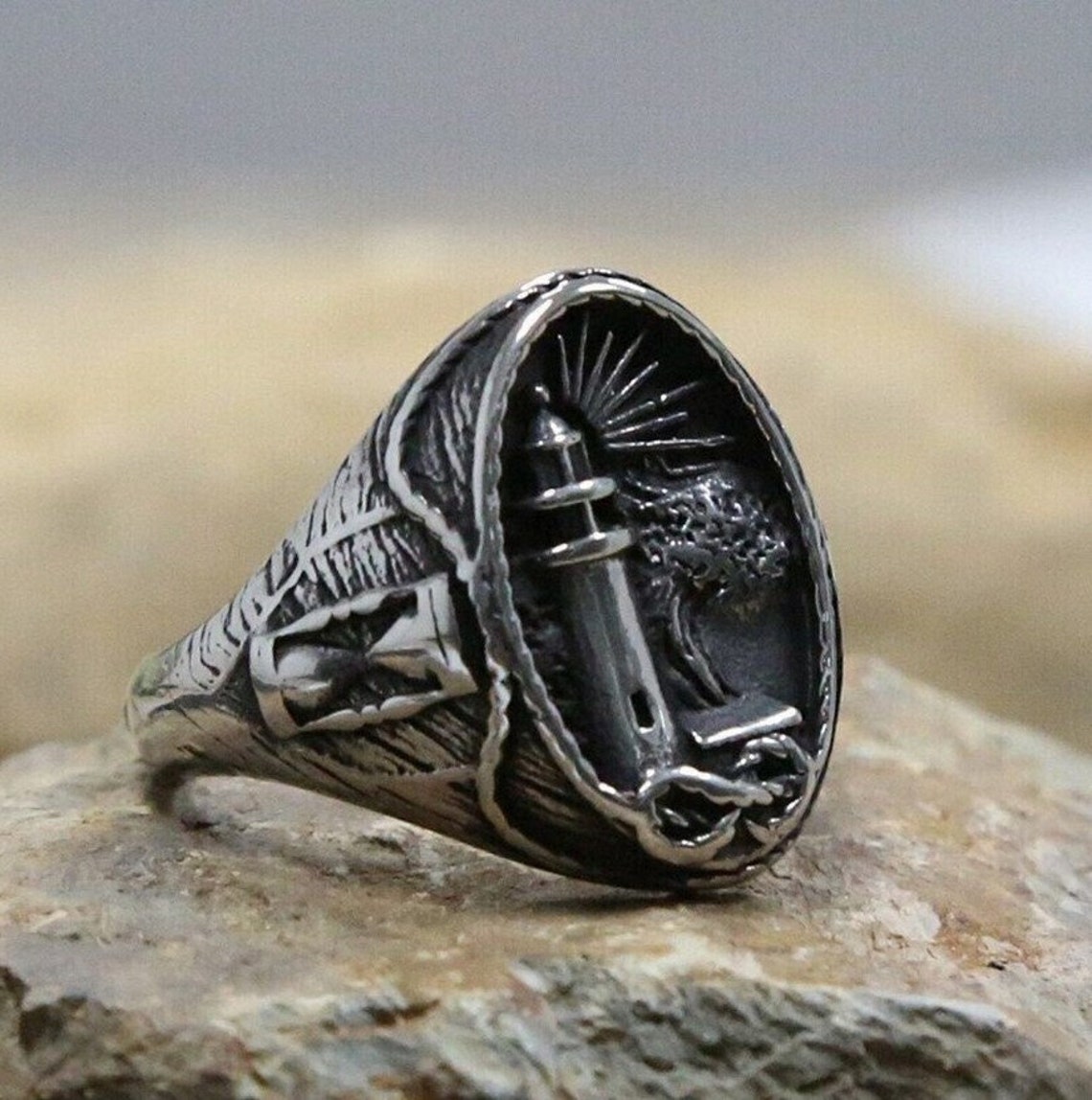 Lighthouse Ring-men Stainless Steel Ring-marine Ring-nautical Ring ...