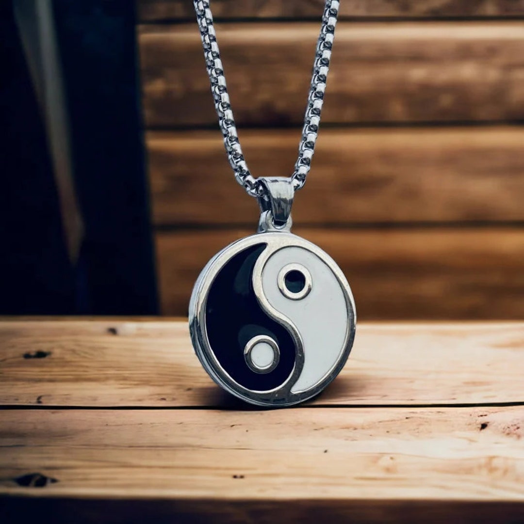 Stainless Steel Necklace Ying Yang Pendant Necklace Amulet Necklace ...
