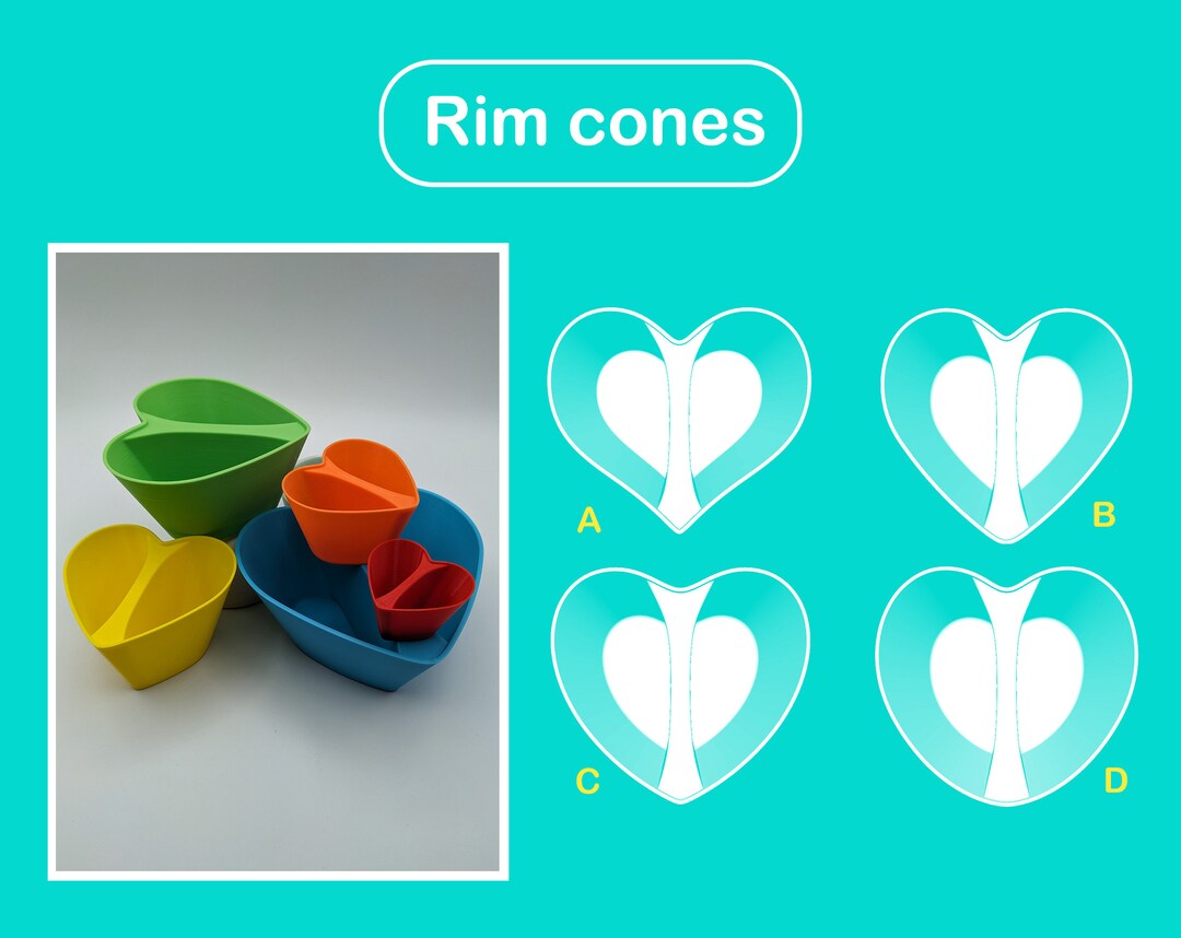 Heart Potter Cone / Rim Cone / Pottery Tool / PLA 3D Print / Base Guide ...