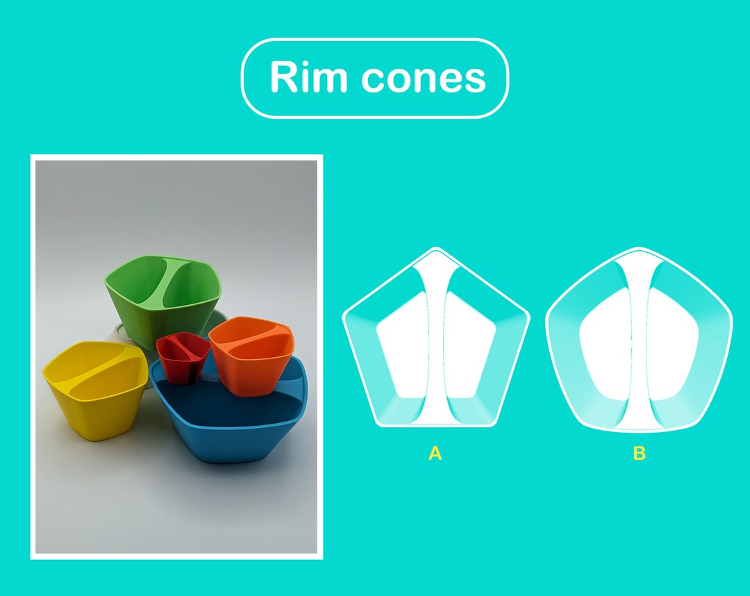 Pentagon Potter Cone / Rim Cone / Pottery Tool / PLA 3D Print / Base ...