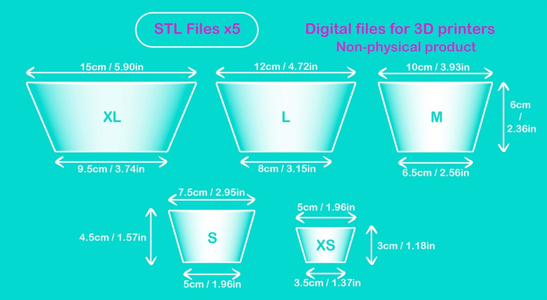 3D Digital Files Rim Cone X5 / STL Files / Pottery Tool / Pottery Rib ...