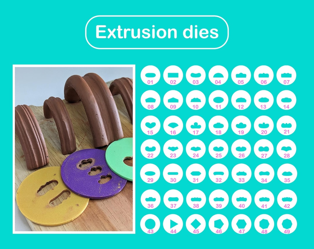 Extrusion Dies / Pottery Tool / Handle Pattern Disc / PLA+ 3D Print ...