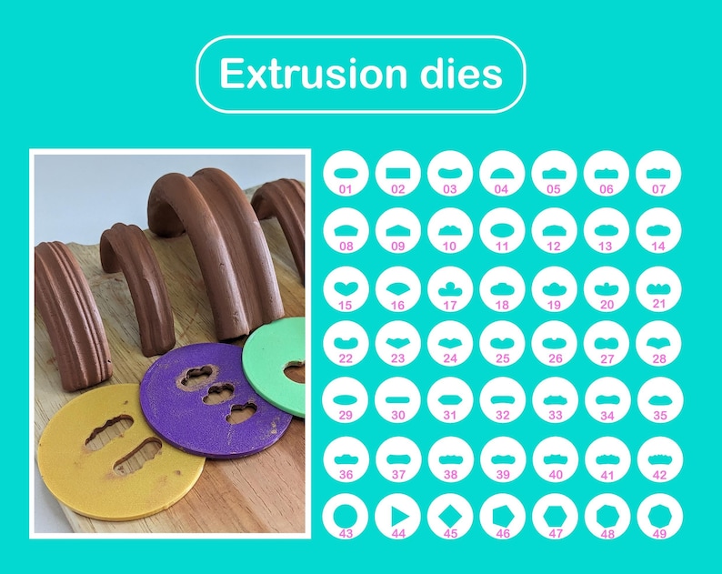 Pottery Extrusion Dies / Pottery Tool / Handle Pattern Disc / Clay ...