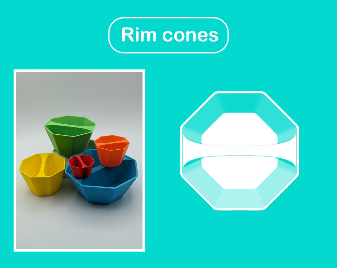 Octagon Potter Cone / Rim Cone / Pottery Tool / PLA 3D Print / Base ...