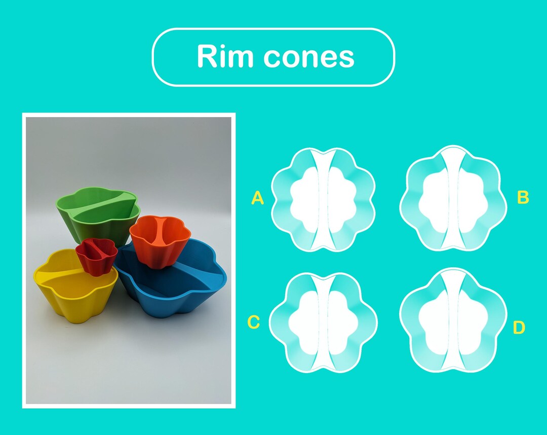 Pottery Cone Flower / Rim Cone / Pottery Tool / PLA+ 3D Print / Base ...