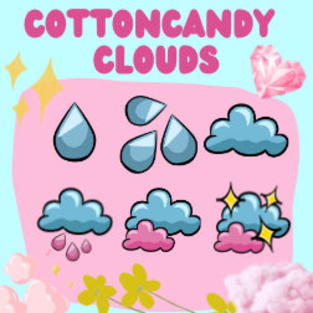 Cotton Candy Cloud Sub Badges / Emotes / Pngs Flower Sub Badges ...