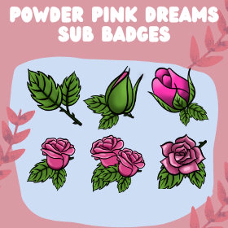 Powder Pink Roses Twitch Overlay Stream Package Beautiful - Etsy
